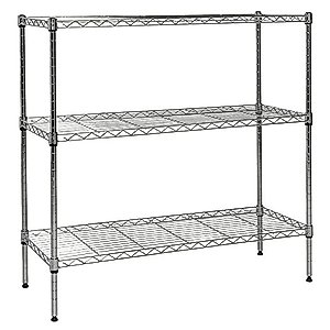 Apollo Hardware Chrome 3-Shelf Wire Shelving with Wheels 14"x36"x36"