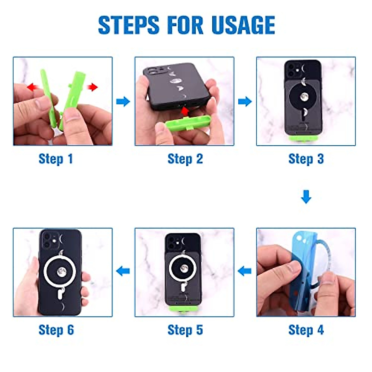 Cuniadwne 3 PCS Magnetic Sticker for Mag Safe Wireless Chager & Accessories, Strong Universal Magnet Ring Sticker for Any Smart Phone (White)