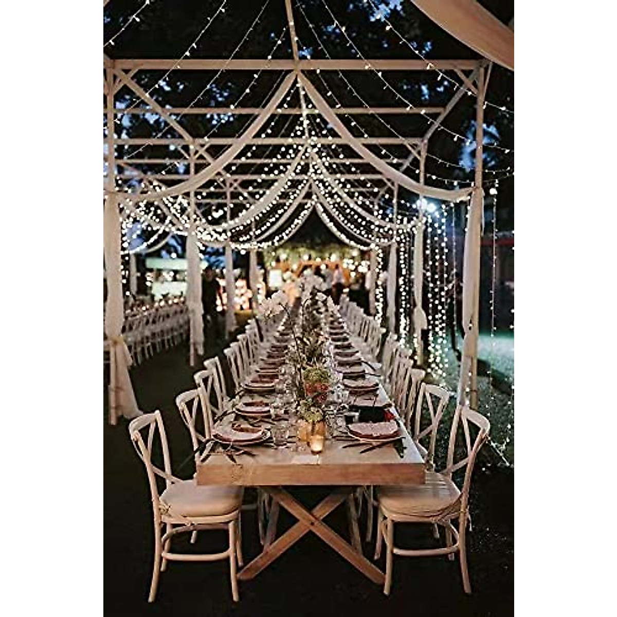 KAQ 115FT 300LED Timer Function Cool White Christmas String Lights Indoor/Outdoor, Waterproof Christmas Lights with 8 Modes, Clear Wire Fairy Tree Lights for Garden Patio Bedroom Christmas Decorations