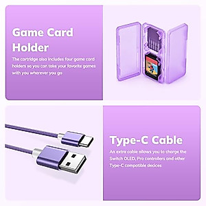 Younik Switch OLED Accessories Bundle, 16 in 1 Accessories Kit Includes Switch OLED Carrying Case, Protective Case Cover for Console & J-Con, Screen Protector, Adjustable Stand, Switch Game Case