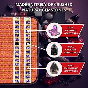 HealthyLine Small Far Infrared Electric Heating Pad for Pain Relief, Heat Therapy with Tourmaline, Amethyst & Obsidian Gemstones, Calming Negative Ions, Auto Shut Off Inframat Pro 18"x18"