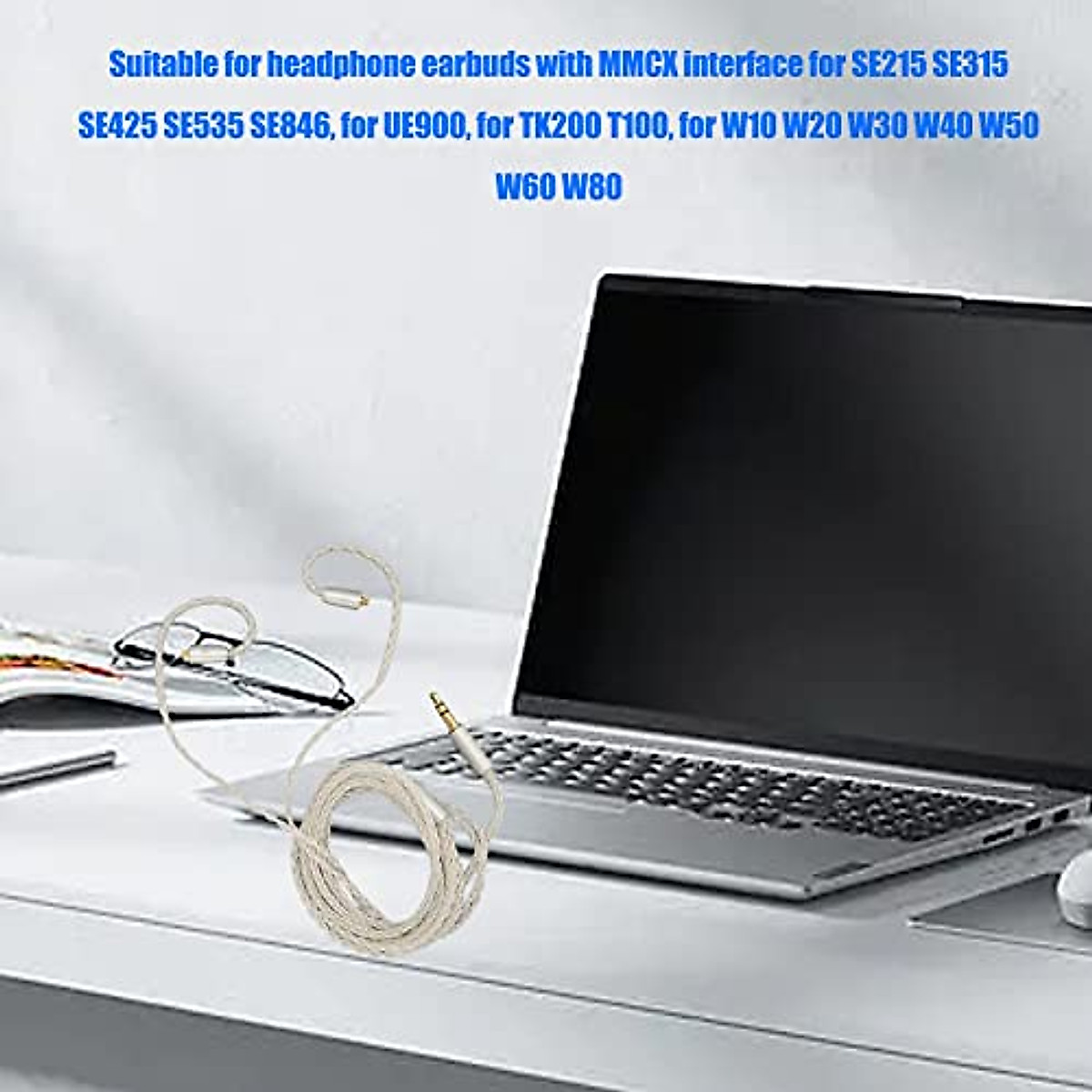 ASHATA Upgrade Earphone Cable for AUDIOSENSE, for WESTONE W Series W10 W20 W30 W40, ES Series ES10 ES20 ES30 ES50 ES60, MMCX to 3.5mm Replacement Earphone Cable