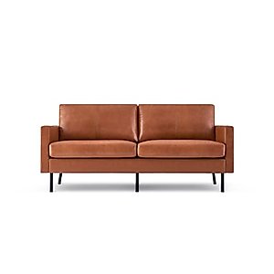 Z-hom 70" Top-Grain Leather Sofa, 2-Seat Upholstered Loveseat Sofa Modern Couch, Luxury Classic for Living Room Bedroom Apartment Office