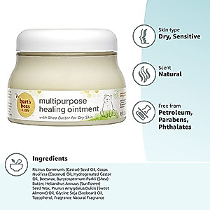 Burt's Bees Baby Healing Ointment, Face & Body Skin Care, Moisturizing with Shea Butter, 100% Natural, 7.5 Ounce