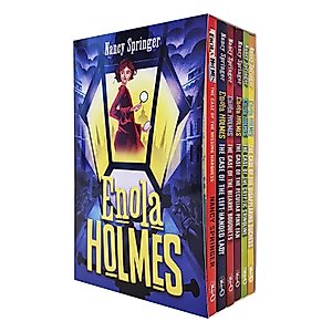 Enola Holmes Mystery Series 6 Books Collection Set Nancy Springer (The Case of the Missing Marquess, Left-Handed Lady, Bizarre Bouquets, Peculiar Pink Fan, Cryptic Crinoline, Gypsy Goodbye)