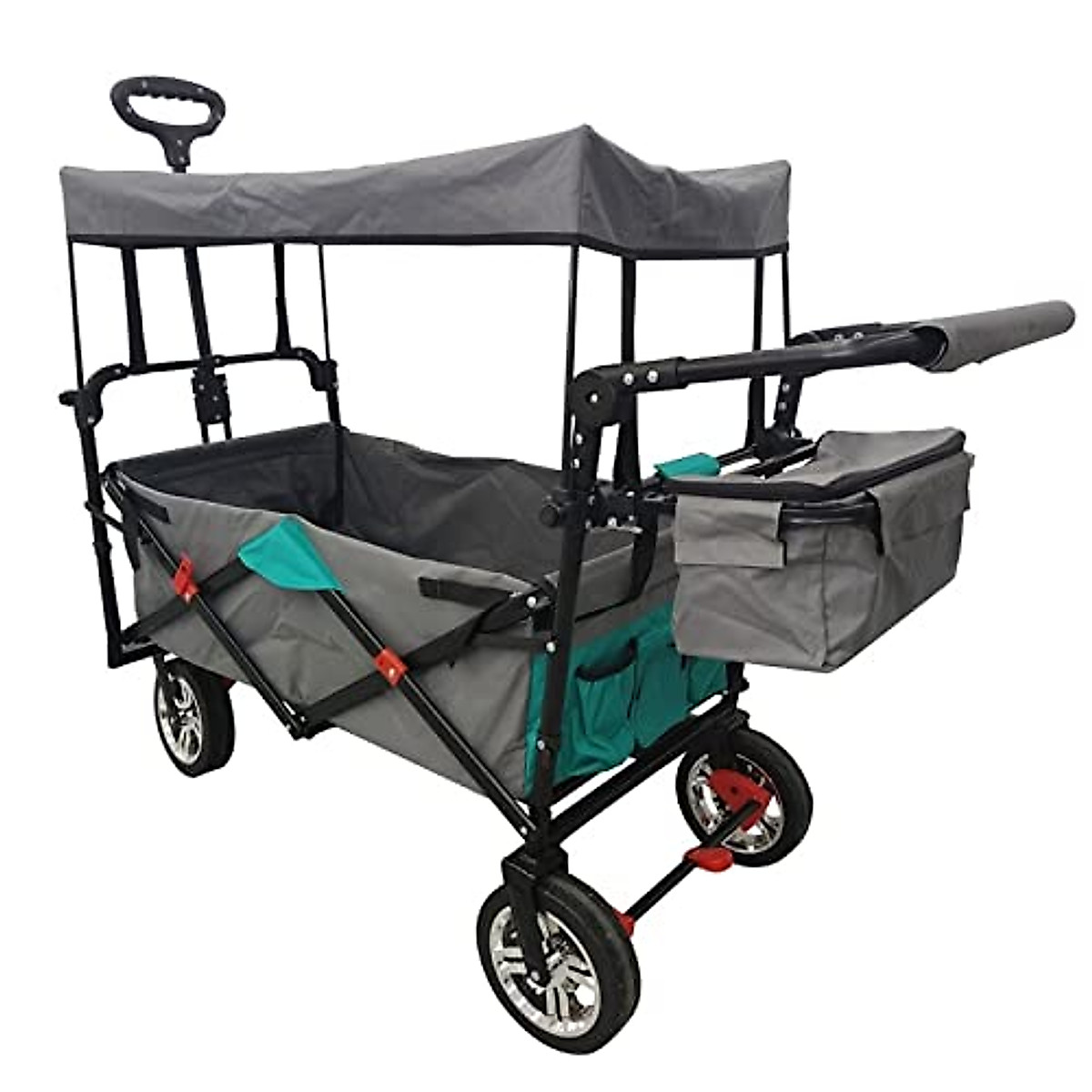 MUZIZY Utility carts All Terrain Utility Folding Wagon, Collapsible Garden Cart, Heavy Duty Beach Wagon, for Shopping, Camping and Outdoor Activities