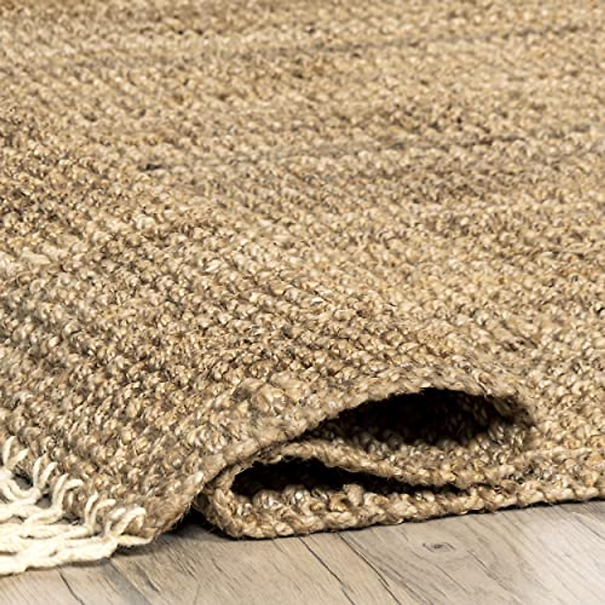 nuLOOM Raleigh Farmhouse Jute Tasseled Area Rug, 10x14, Natural