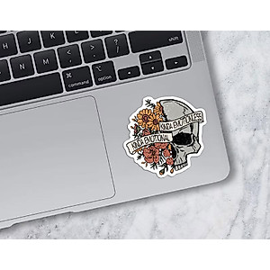 Akira Kinda Emotional Kinda Emotionless Sticker, Flower Skull Sticker, Mental Health Sticker, Skeleton Sticker, Water Assitant Die-Cut Funny Decals for Laptop, Phone, Water Bottles, Kindle Sticker