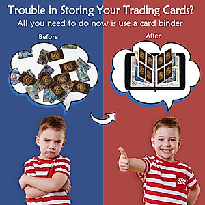 4 Pocket Card Binder for Cards, 400 Pockets Trading Card Binder With Removable Card Sleeves, 3-Rings Zippered Style Card Collection Binder for Game Cards and Sports Cards