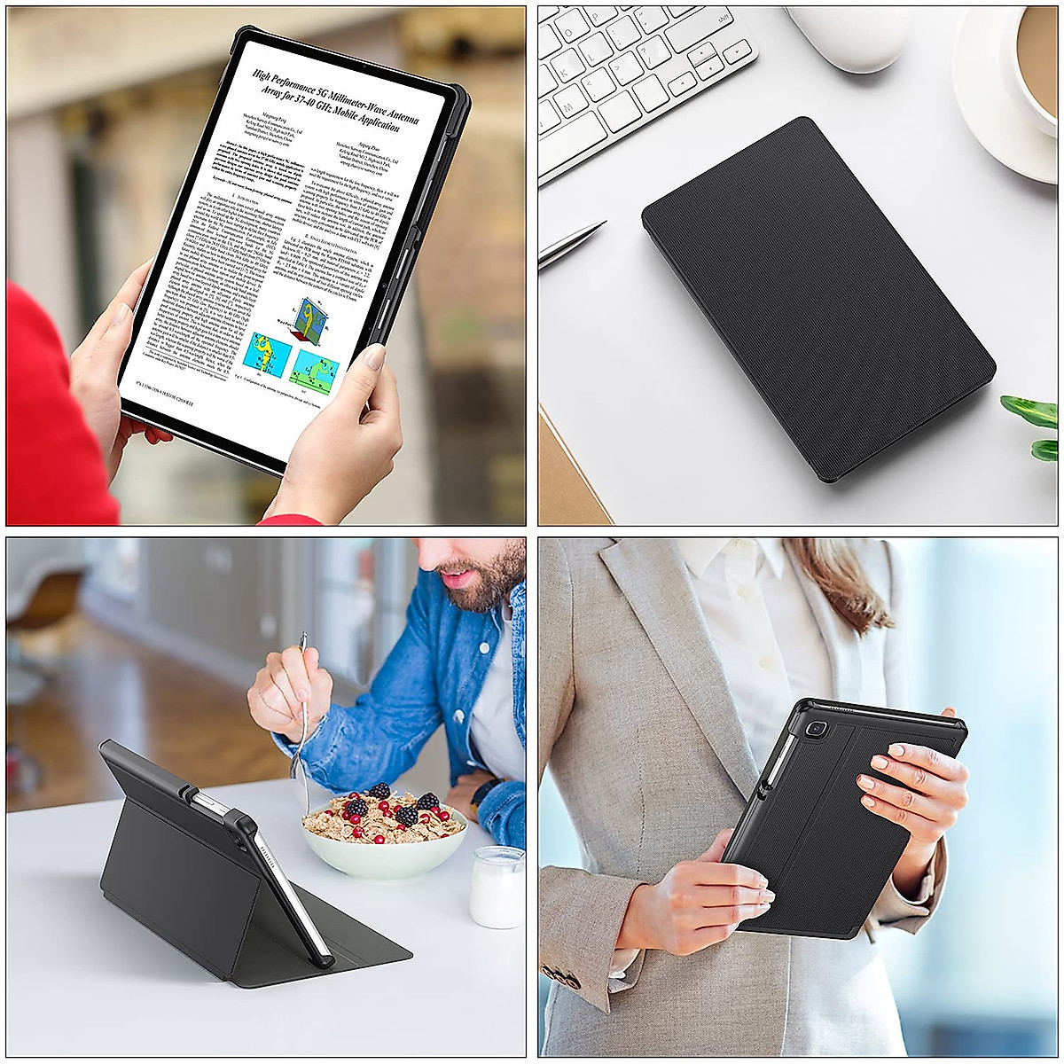 Soke Galaxy Tab A7 Lite Case 2021 8.7 Inch, Premium Shock Proof Stand Folio Case, Multi- Viewing Angles, Hard PC Back Cover for Samsung Galaxy Tab A7 Lite Tablet [SM-T225/T220/T227],Black