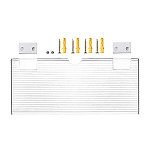 maulehua 12 Inch Clear Acrylic Floating Shelves with Invisible Metal Brackets Floating Wall Mounted Shelf for Bathroom, Living Room and Kitchen Set of 2