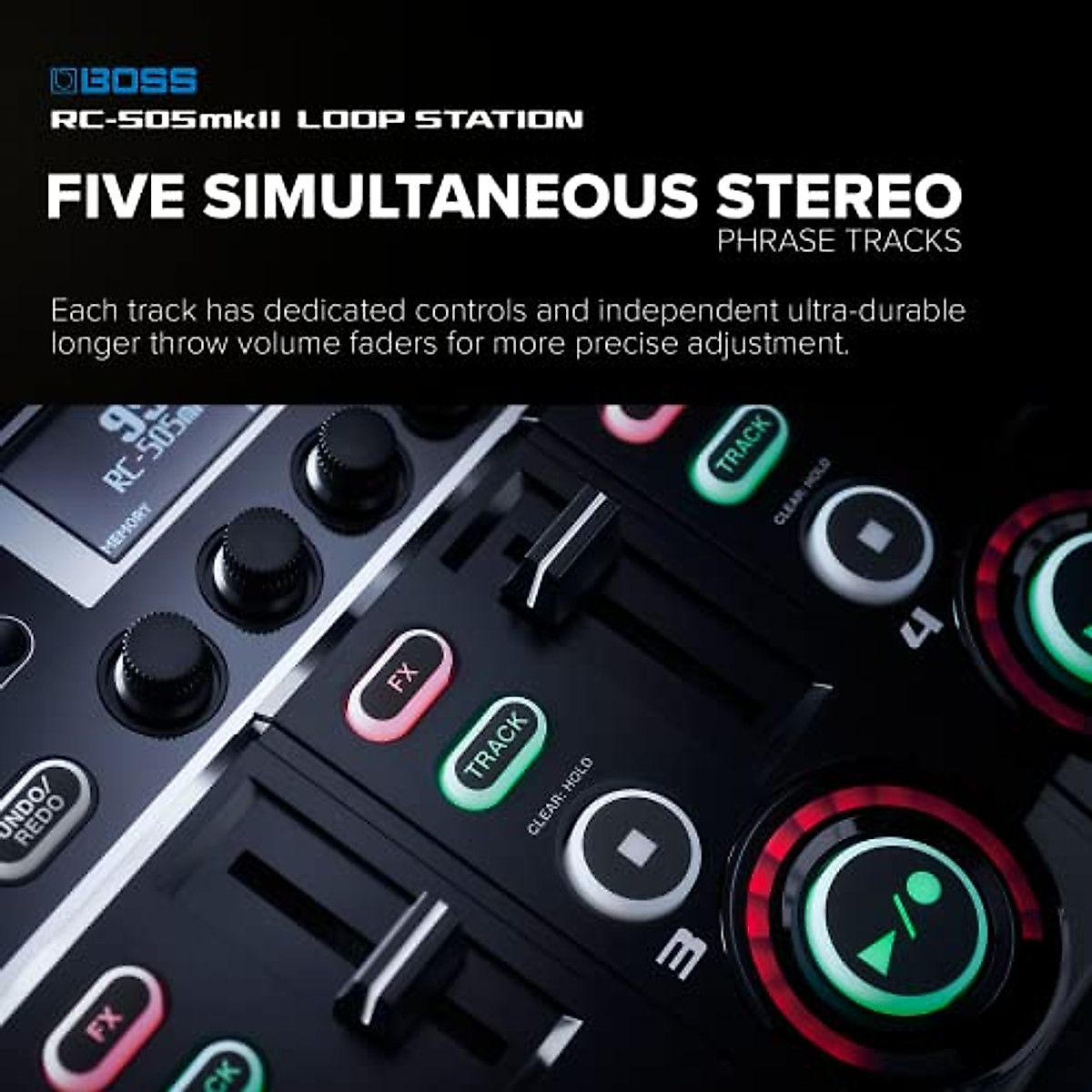 BOSS RC-505MKII Loop Station – The Industry Standard Tabletop Looper, Updated and Enhanced. Class-leading sound quality. Five simultaneous stereo phrase tracks. Input FX and Track FX sections.