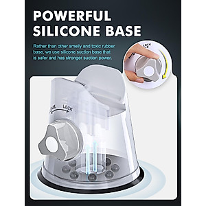 LucGee Rotary Cheese Grater with Handle - 3 in 1 Cheese Shredder Rotary Grater Stainless Steel Handheld, Vegetable Slicer for Fruit, Cheese, Nuts(White)