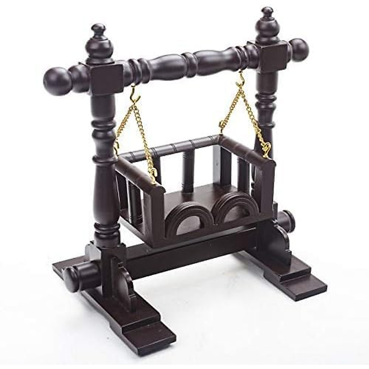 Handcrafted White Teakwood Jhoola/Jhula for Krishna Janmashtami/Bal Gopal/Ladoo Gopal/Kaanh