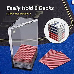 Blackjack Game Combo Set with Blackjack Layout Felt, 6-Deck Automatic Card Shuffler, 6-Deck Dealer Shoe and Discard Holder Tray, 5 Cut Cards. - Great for Family, Casino Game Night