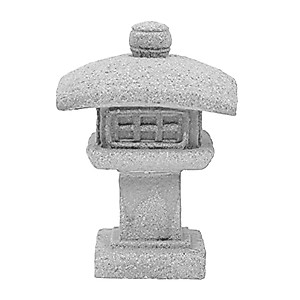 Yardenfun Wenchang Tower Home Decor Ornament Garden Decorations Small Garden Decor Mini Craft Landscape Adornments Miniature Figurine Gardening Decorations Outdoor Pagoda Sandstone