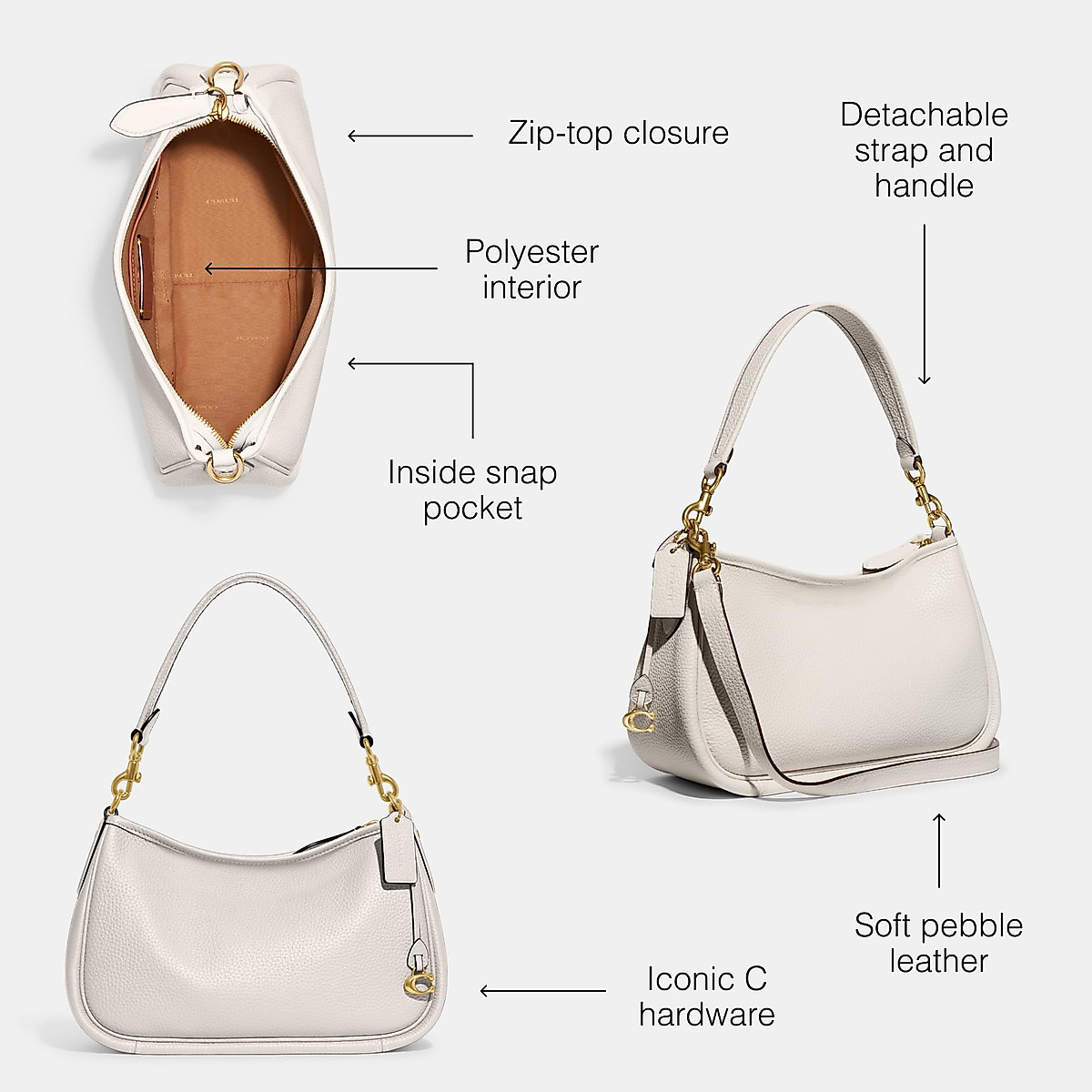 COACH Soft Pebble Leather Cary Crossbody