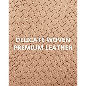 Womens Vegan Leather Woven Bag with Purse, Fashion Handmade Beach Tote Bag Top-handle Handbag