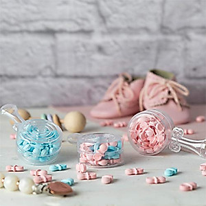 Hammont Baby Rattle Shaped Acrylic Candy Boxes - 12 Pack - 4.01"x1.88"x1.07" - Perfect for Weddings, Birthdays, Party Favors and Gifts | Designer Cute Clear Lucite Plastic Treat Containers