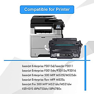 TRUE IMAGE Compatible Toner Cartridge Replacement for HP CE255X 55X CE255A 55A HP P3015 P3015dn P3015n P3015x 3015 Enterprise 500 MFP M521dn M521dw M521 M525f M525dn Printer Ink (Black, 1-Pack)