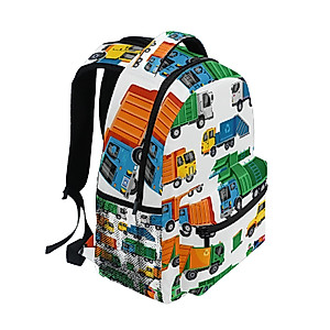 Travel Laptop Backpack Daypacks, Garbage Trucks College School Computer Bag Bookbag for Women & Men Outdoor Camping&Fits Up to 14-inch Notebook