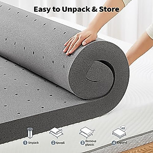 PERLECARE 3 Inch Twin Mattress Topper, Memory Foam Mattress Topper for Cooling Sleep, Bamboo Charcoal Infusion for Odor Absorption, CertiPUR-US Certified