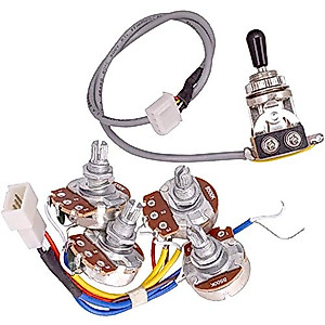 1 Set Guitar Circuit Wiring Harness Kit with 2 Pieces A500k B500K Pots and 1 Piece 3 Way Toggle Switch fit for LP Electric Guitar (A)