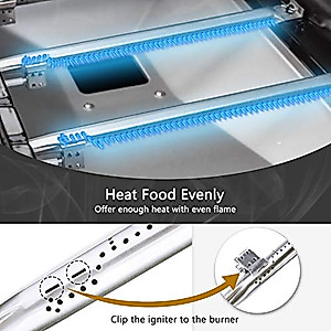 Grill Replacement Part For Nexgrill 720-0896B 720-0882A 720-0896 720-0925 720-0896C 720-0896E Gas Grill, 6-Pack Heat Plates Tent Shields Ignitors Grill Burner For Nexgrill 6 Burner 720-0896B