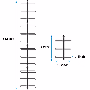 X-cosrack 12 Bottle Wall Mounted Wine Rack, Detachable Wine Storage Organizer Used As One or Four, DIY Wall Hanging Wine Holder, for Dining Room, Bar, Wine Cellar