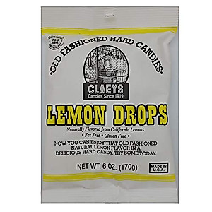 Claeys Old Fashioned Hard Candies Lemon Drops 6 oz Pack of 2
