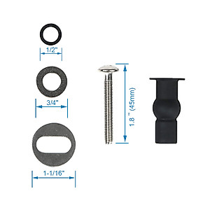 Hibbent 6 Pack Universal Toilet Seat Hinges Screw, Toilet Seat Hinges Blind Hole fixings Expanding Rubber Top Fix Nuts Screws for Top Mounting Toilet Seat Hinges-3 Pairs (with One Expandable Ball)