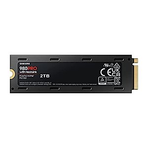 SAMSUNG 980 PRO SSD with Heatsink 2TB PCIe Gen 4 NVMe M.2 Internal Solid State Hard Drive, Heat Control, Max Speed, PS5 Compatible, MZ-V8P1T0CW