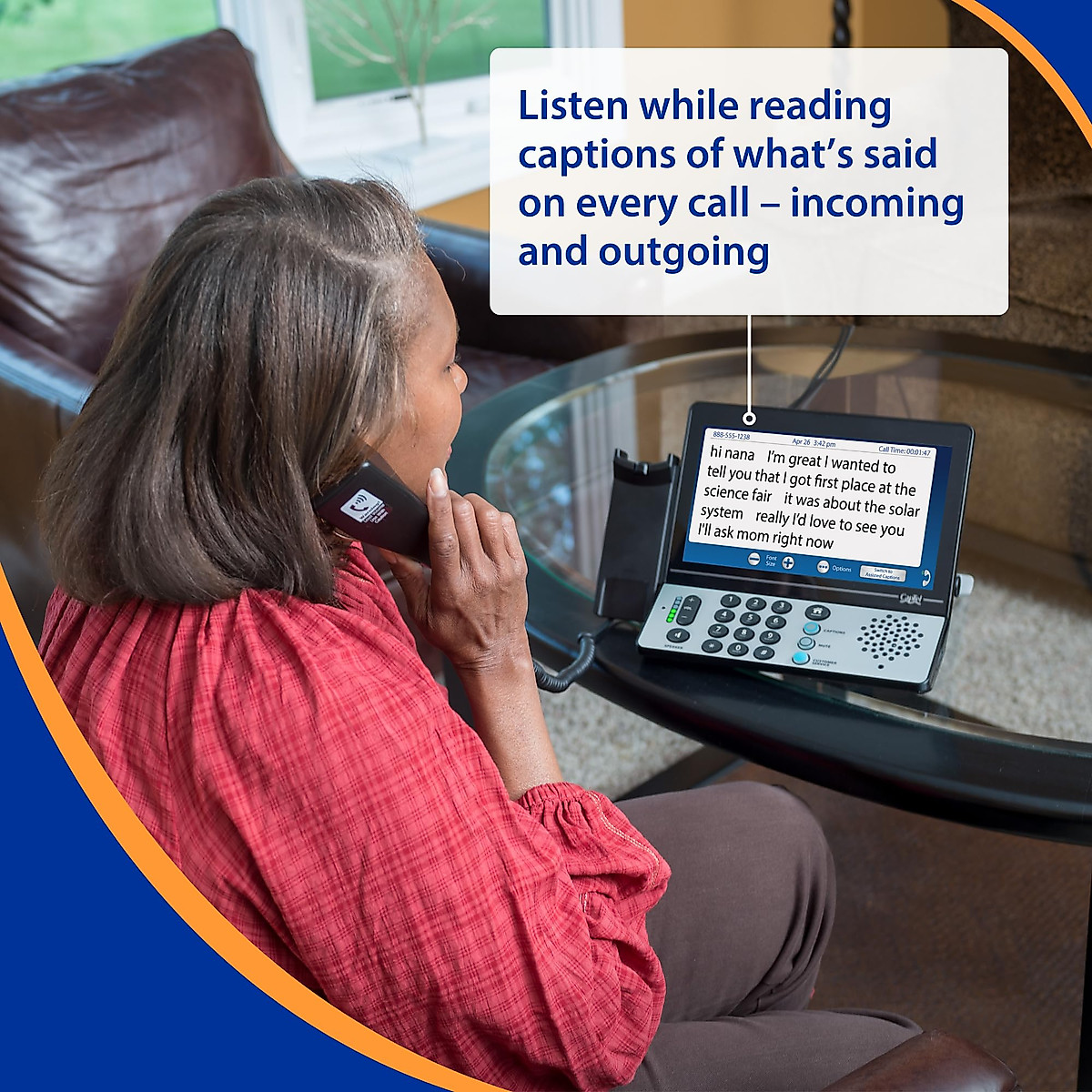 Hamilton CapTel 2400i Captioned Telephone Large Touch-Screen Captioned Telephone with 40dB Amplification