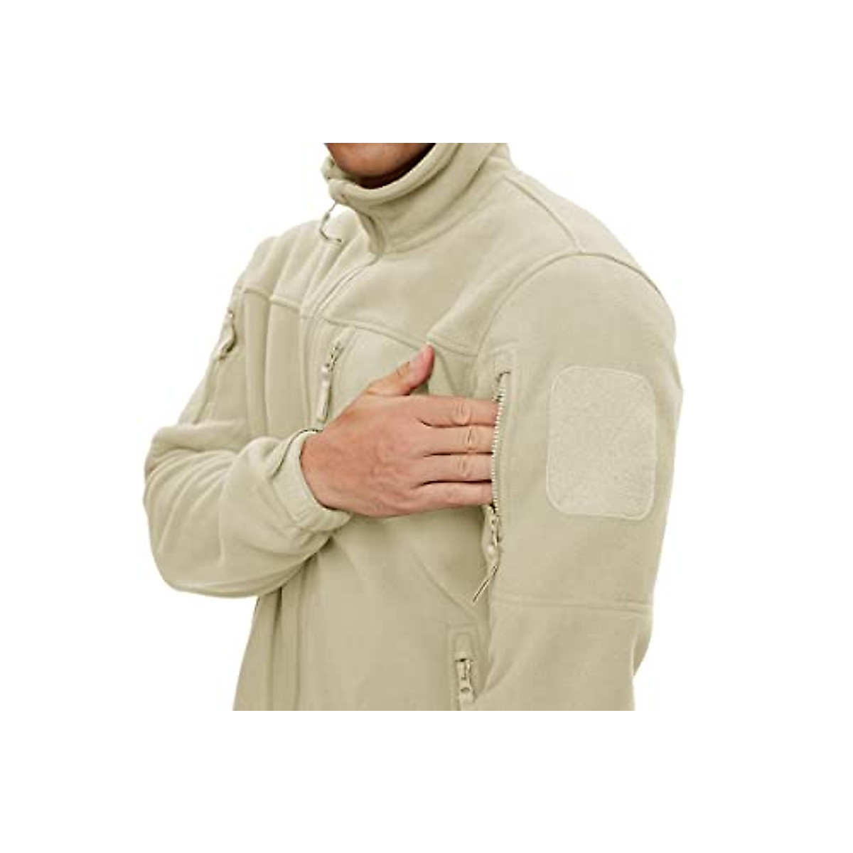 CRYSULLY Men's Winter Warm Jacket Snow Outswear Coat Fleece Lining Hiking Skiing Beige