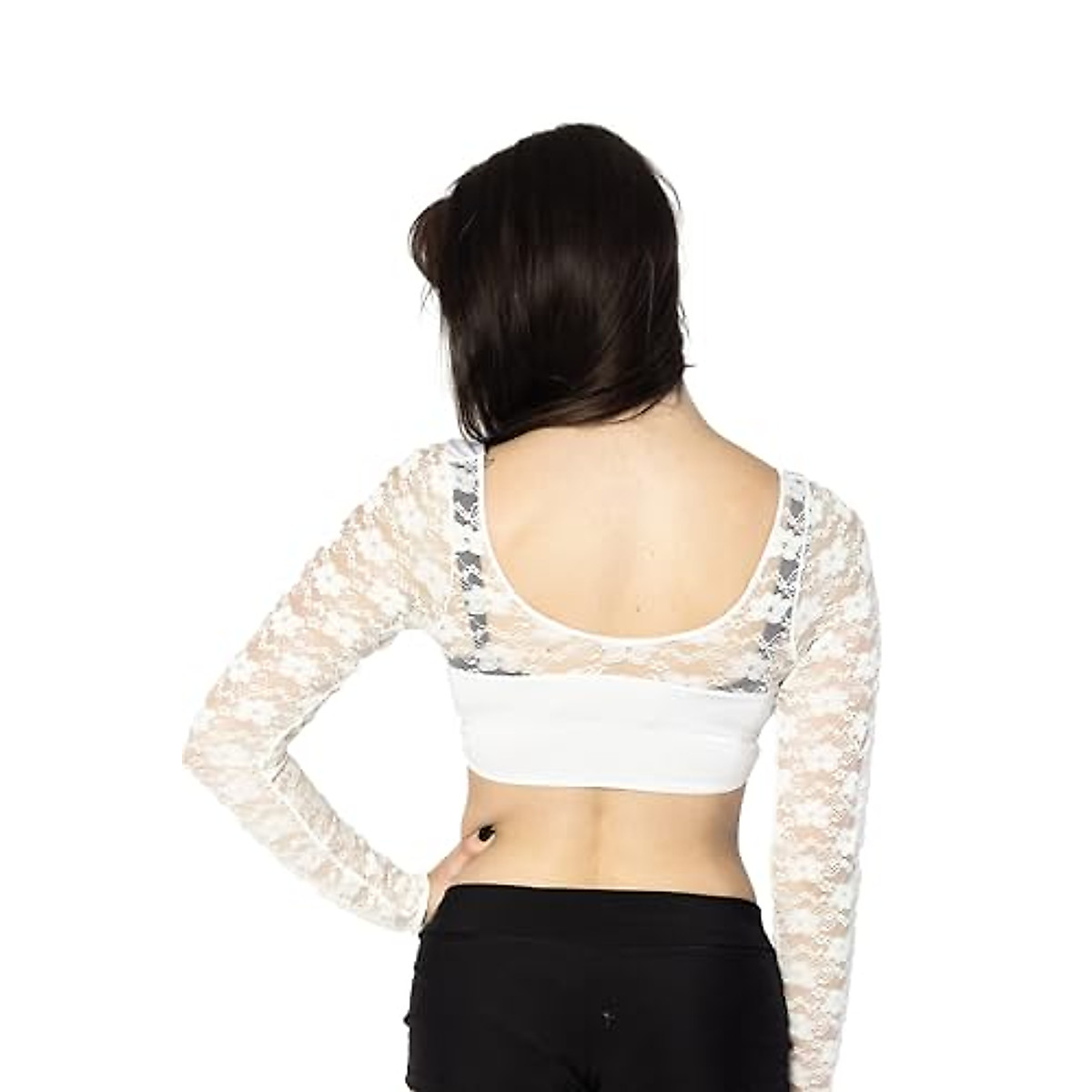 ENVY BODY SHOP Lace Sleecrets Add Sleeves to Any Dress or Top (US, Alpha, Medium, Regular, Regular, White)