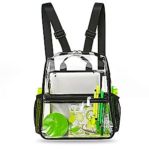 Mildbeer Mini Clear Backpack Stadium Approved 12x12x6 Clear Stadium Bag, Clear Bags for Concerts, Clear Festival Bag