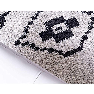 Unique Loom Morocco Collection Tribal, Southwestern, Bohemian Area Rug, 9' 0" x 12' 0", Ivory/Black