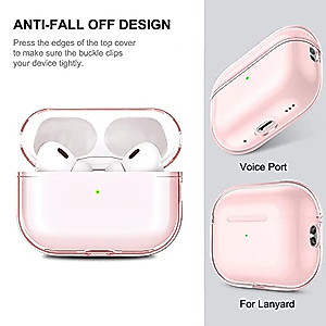 KOUJAON Compatible Airpods Pro 2nd Generation Case Clear, Soft TPU Transparent AirPods Pro 2 Case Cover (2022) Protective Skin with Hand Strap Lanyard (Clear Pink)