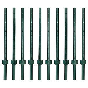 VASGOR 4 Feet Sturdy Duty Metal Fence Post – Garden U Post for Fencing - 10 Pack