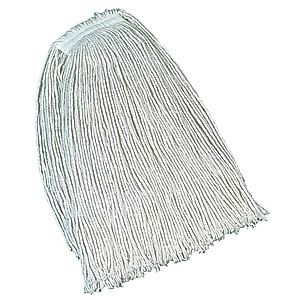 Rubbermaid Commercial Products Value Pro Medium 20 OZ Cotton Wet Mop, 1" Headband, White, for General Purpose Floor Cleaning or One-Time Use