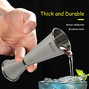 Jigger for Bartending,Japanese Professional Cocktail Jigger Premium 304 Stainless Steel Jigger Premium & Heavy-Duty 2 OZ 1 OZ with Dimensions Inside Bartending Measuring Cocktails Jigger