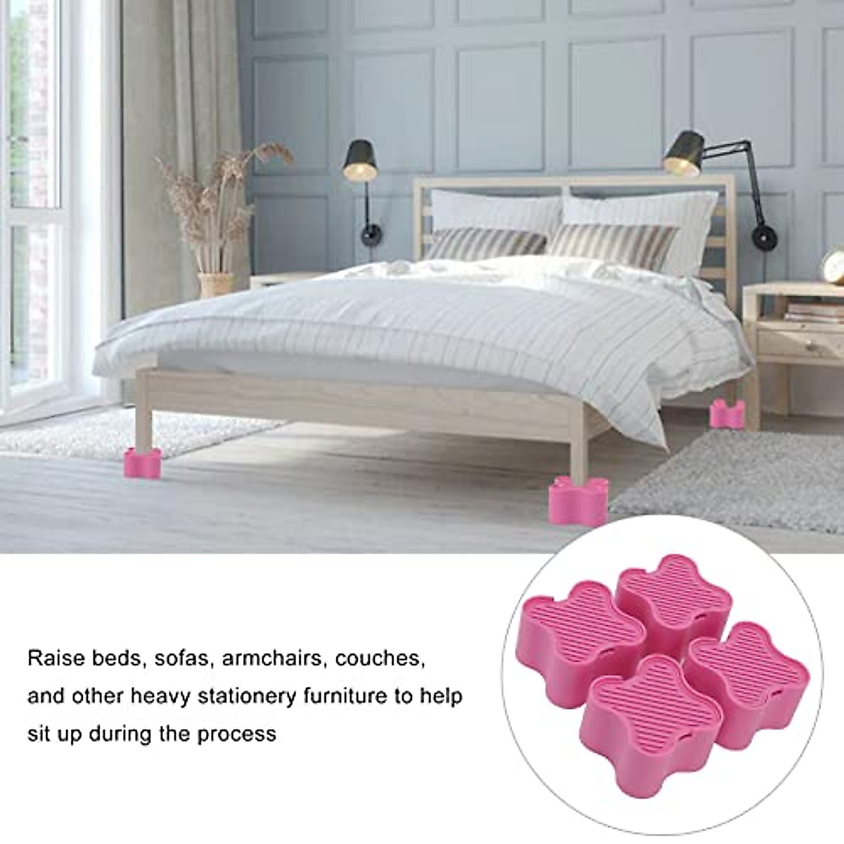 Furniture Risers, 4Set Bed Foot Pad Petal Type 2 Inch for Table