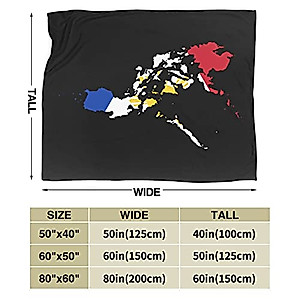Philippines Terrain Map Blanket Printed Flannel Throw Blanket 50"X40" Anti-Pilling Blanket Bed Sofa Living Room Bedroom