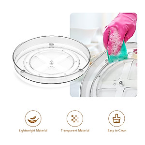 Ravinte Lazy Susan Turntable Organizer - Clear Plastic Rotating Storage Collection for Refrigerator - Spinning Round Spice Organizer for Kitchen Cabinets - 10.6 Inch 1 Pack