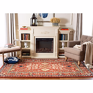 SAFAVIEH Antiquity Collection Area Rug - 5' x 8', Dark Blue & Multi, Handmade Traditional Oriental Wool, Ideal for High Traffic Areas in Living Room, Bedroom (AT64B)