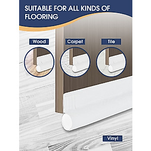 Door Draft Stopper, Draft Stopper for Bottom of Door 36inch, Adjustable Door Soundproofing Sweep Noise Blocker for Interior Exterior Doors