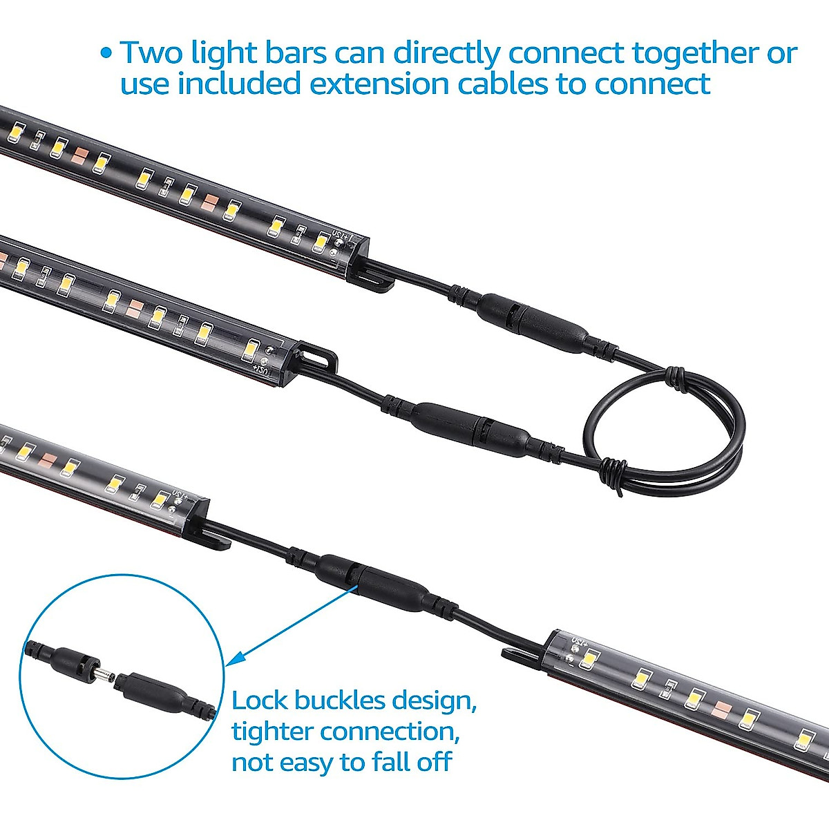 TORCHSTAR Voice Control Smart LED Safe Lighting Kit, (4) 12 Inch Dimmable Linkable Light Bars, Compatible with Alexa&Rocker Switch, 100-240V UL Power Adapter 900LM for Under Cabinet, 5000K Daylight