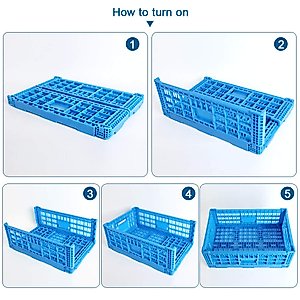 QTJH Collapsible Storage Bin Containe，52 Liter Transfer box,crate Transit storage of various items (23.6" L x 15.7" W x 8.6" H)