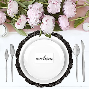 Koyal Wholesale Metallic Gold Acrylic Charger Plates Round Flora, Set of 6