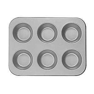 Cuisinart Chef's Classic Nonstick Bakeware 6-Cup Jumbo Muffin Pan, Silver